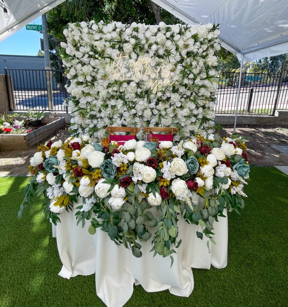 White Flower Backdrop Rental San Diego | Fiesta Events