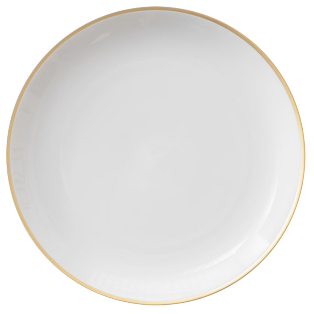 Gold Rim Dinner Plate – Elegant Event Tableware